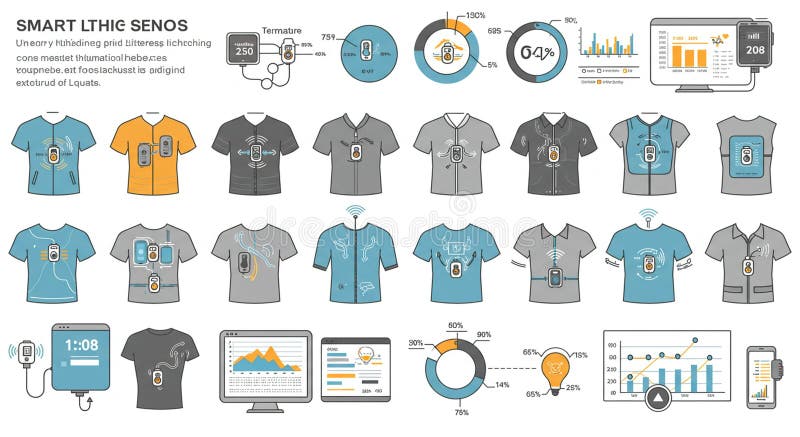 Various T-shirt Designs Featuring Embedded Technology are Displayed ...