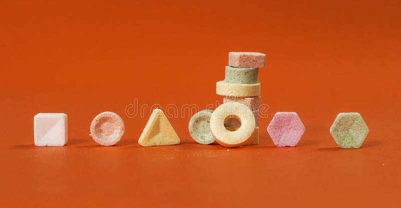 Various Tablet Hard Candies with Different Fruit Taste and Geometric ...