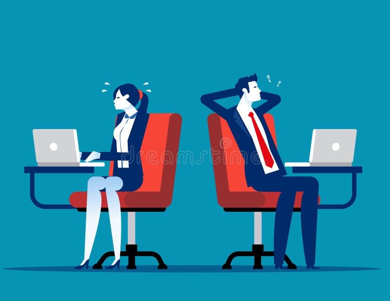 Various Tasks of Employees Working from Home. Business Cartoon ...