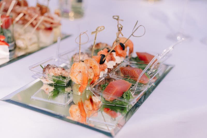 Various Tasty and Healthy Snacks at the Buffet before the Wedding Stock ...