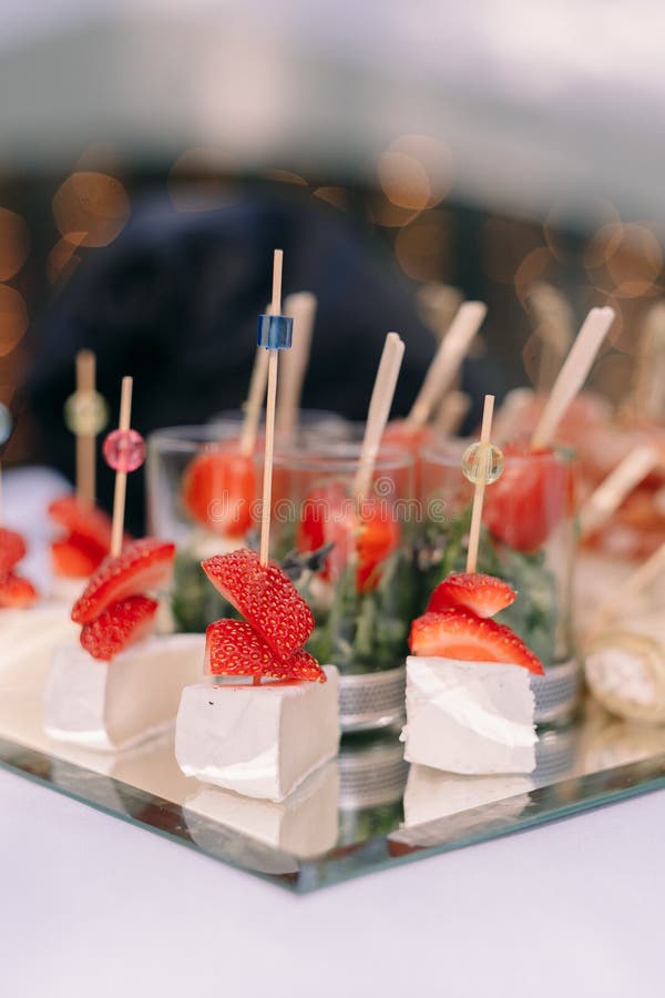 Various Tasty and Healthy Snacks at the Buffet before the Wedding Stock ...