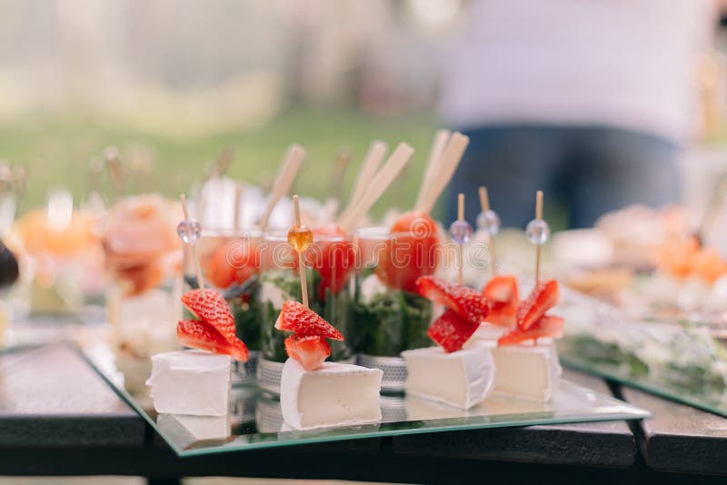 Various Tasty and Healthy Snacks at the Buffet before the Wedding Stock ...