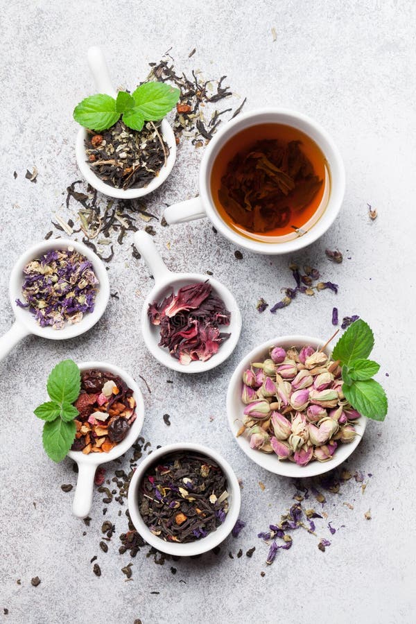 Various Tea. Black, Green and Red Tea Stock Photo - Image of natural ...
