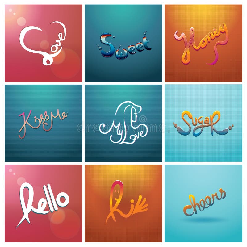 Various Text Design. Vector Illustration Decorative Design Stock Vector ...