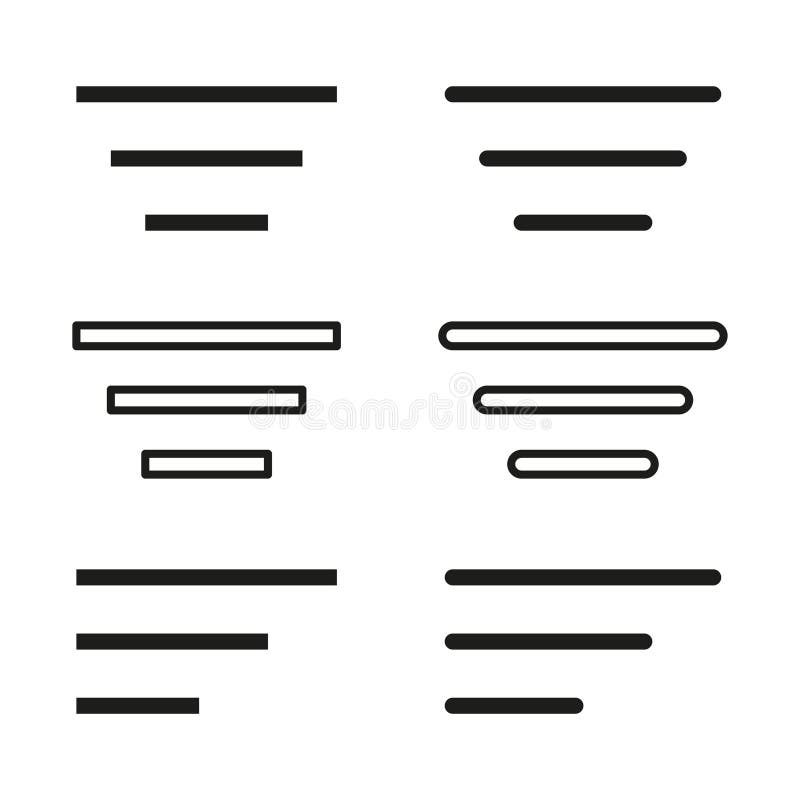 Various Text Underline Styles. Black and White Vector. Simple Line ...