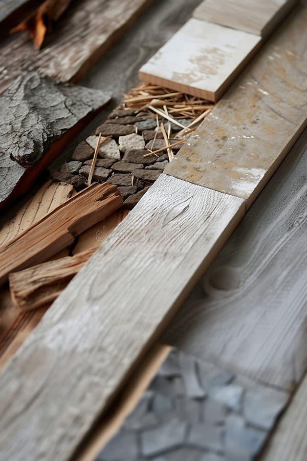 Various Textured Material Samples for Interior Design Stock Image ...