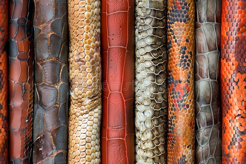 Various Textured Snake Skins in an Array of Colors and Patterns for ...