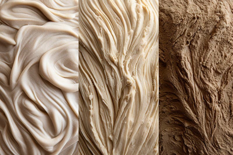 Various Textures and Abstract Shapes of Sourdough for Bakery Products ...