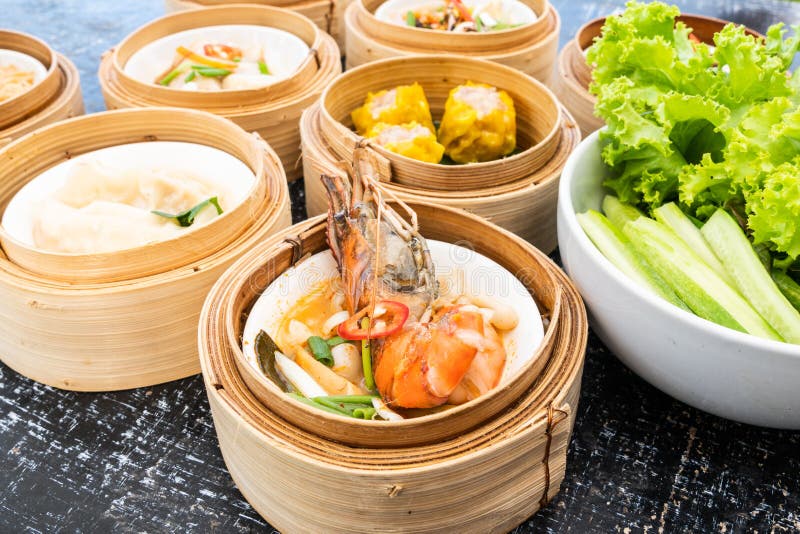 Thai dim sam stock image. Image of seafood, fresh, dish - 154424153