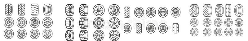 Various Tire Designs Arranged in a Structured Layout Showcasing ...