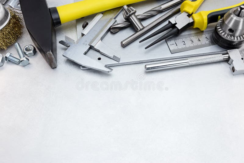 Set of Various Tools and Instruments for Hand Work on Scratched Stock ...