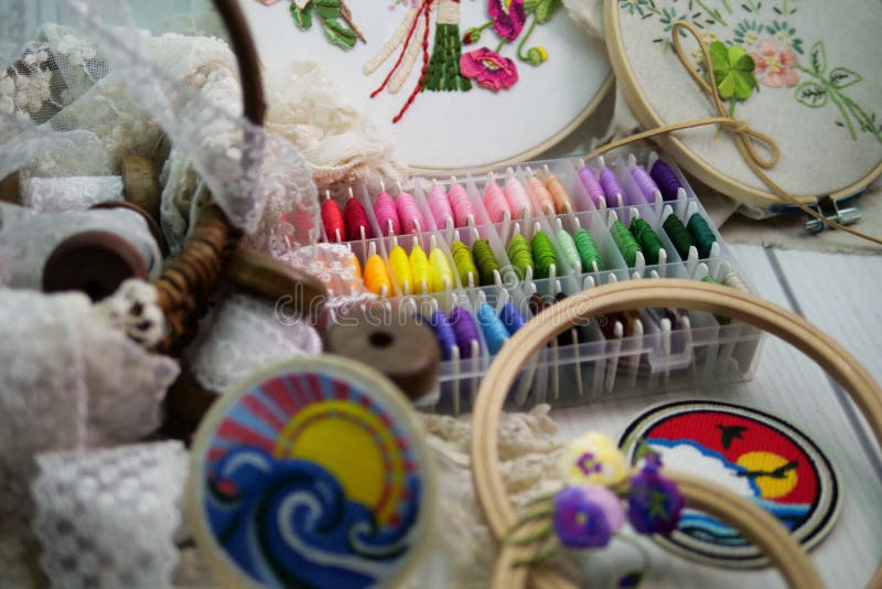 Various Tools for Needlework Stock Image - Image of handmade, decor ...