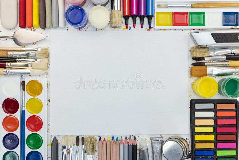 Various Tools for Painting. Frame Composition with Copy Space. Stock ...