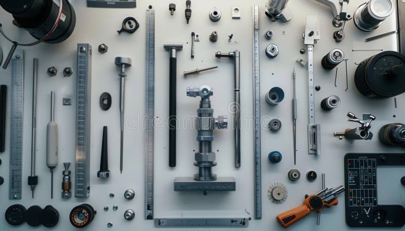 Tools and Equipment Arranged on a Workshop Wall, Showcasing Precision ...
