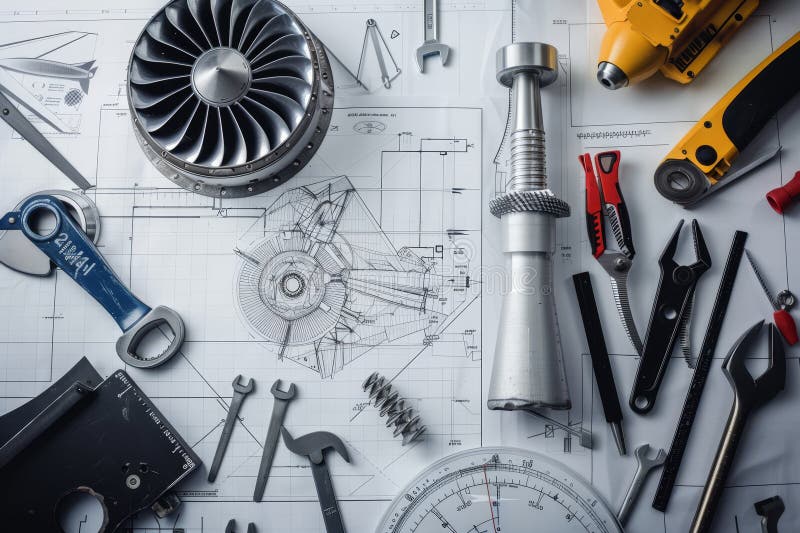 Various Tools Spread Out on a Wooden Workbench in a Disorganized Manner ...