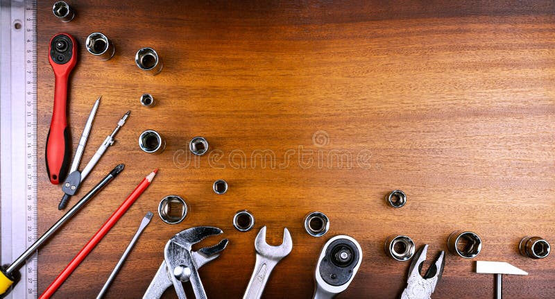 Various Tools for Work on Mechanics and Measurement Stock Image - Image ...