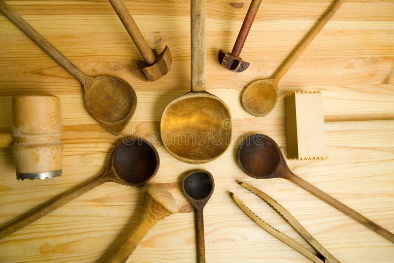 Various Traditional Kitchen Tools Stock Image - Image of symbol ...
