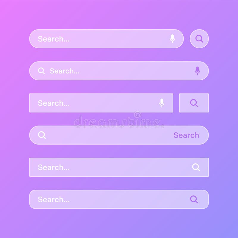 Various Transparent Search Bar Templates. Internet Browser Engine with ...