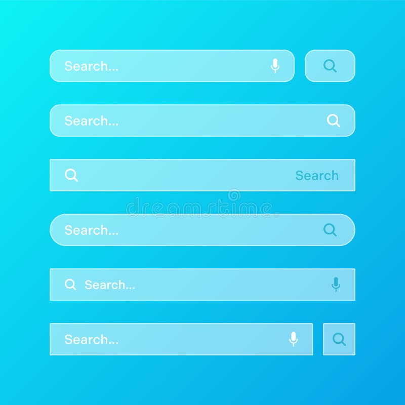 Various Transparent Search Bar Templates. Internet Browser Engine with ...