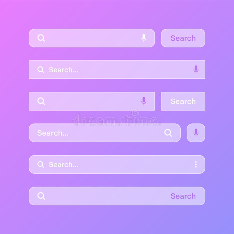 Various Transparent Search Bar Templates. Internet Browser Engine with ...