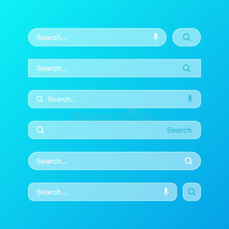Various Transparent Search Bar Templates. Internet Browser Engine with ...
