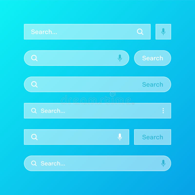 Various Transparent Search Bar Templates. Internet Browser Engine with ...