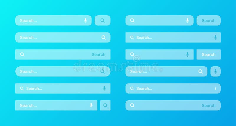 Various Transparent Search Bar Templates. Internet Browser Engine with ...