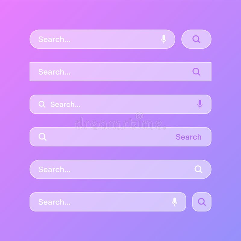 Various Transparent Search Bar Templates. Internet Browser Engine with ...
