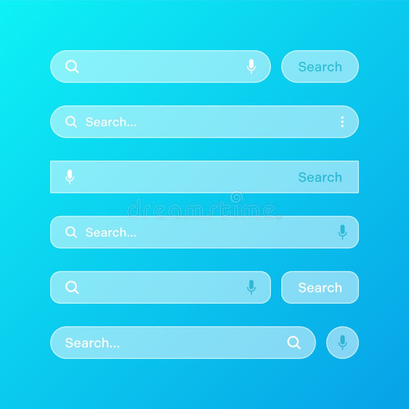 Various Transparent Search Bar Templates. Internet Browser Engine with ...