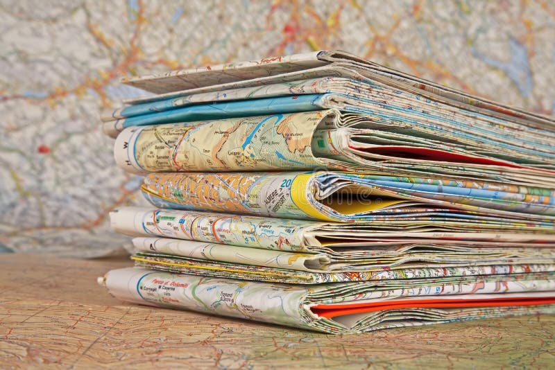 Various travel maps stock image. Image of bent, discover - 22068387