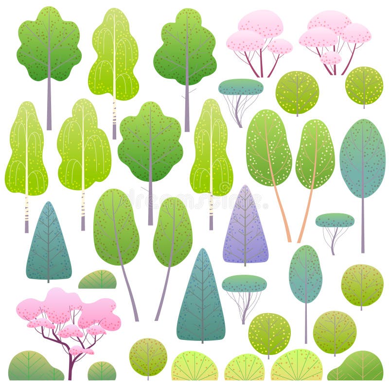 Simple Bush with Green Leaves Isolated Stock Vector - Illustration of ...