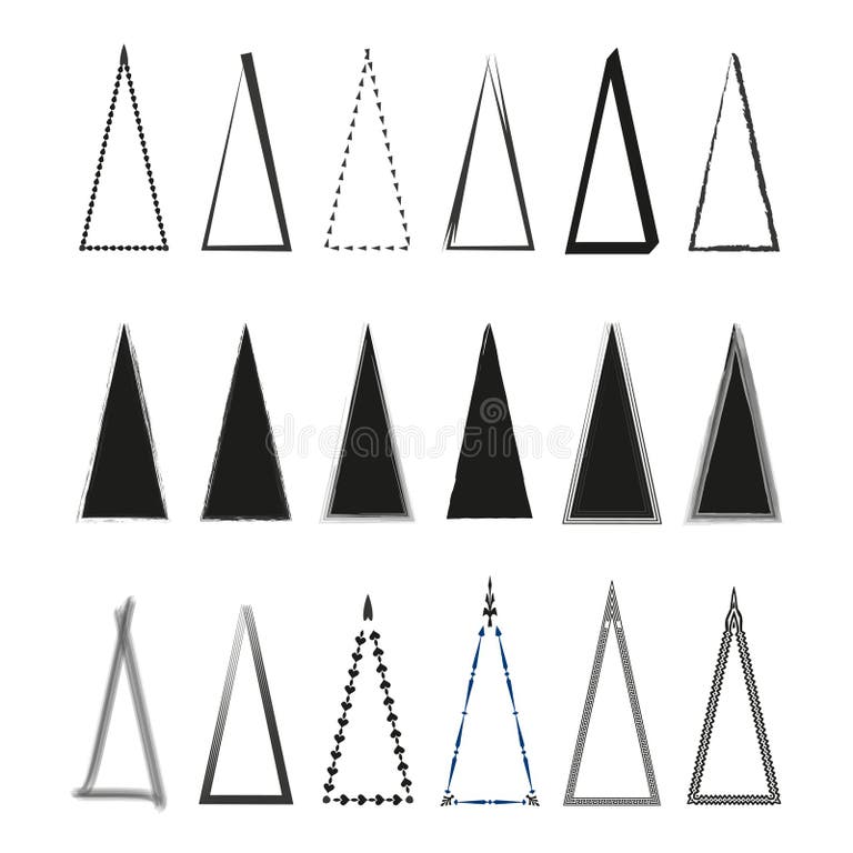 Various Triangle Borders Collection. Vector Black Triangles Set ...