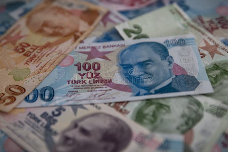 Various Turkish Lira Banknotes Stock Photo - Image of business ...