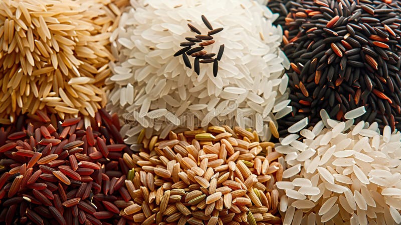 Various Type and Color of Rice Stock Illustration - Illustration of ...