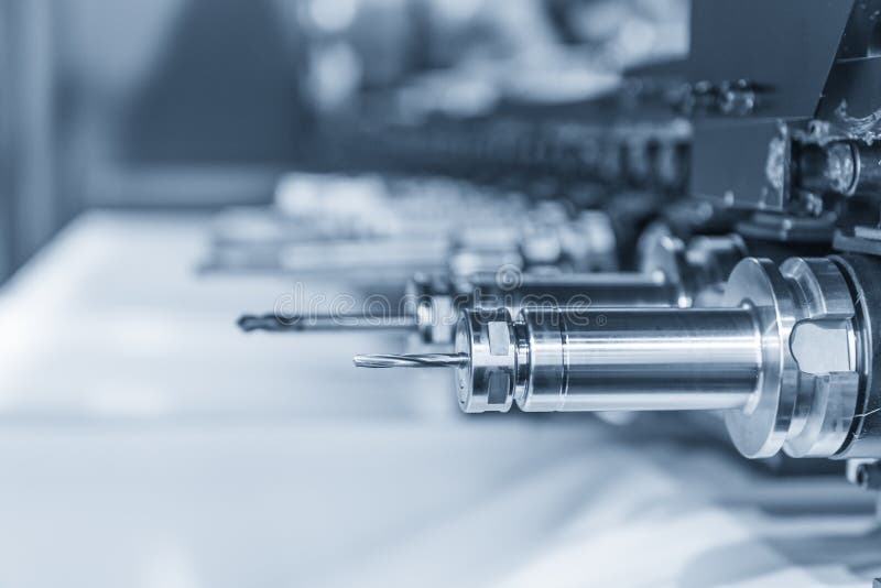 The CNC Cutting Tool Grinding Machine Control by CNC Program. Stock ...