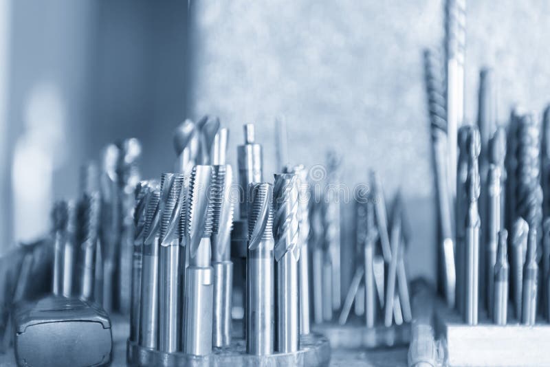 The Various Type Cutting Tools of CNC Machine on the Stock Shelf in the ...