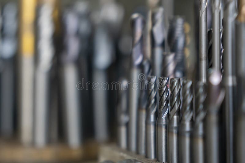 The Various Type Cutting Tools of CNC Machine on the Stock Shelf in the ...