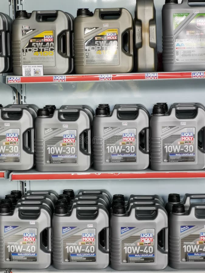 Various Type of Engine Oil for Sale at Car Service Center Shelf ...