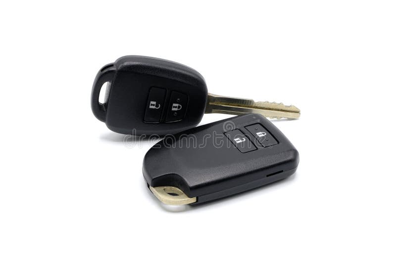 Smart Car Key with Remote Control Isolated on White Stock Image - Image ...