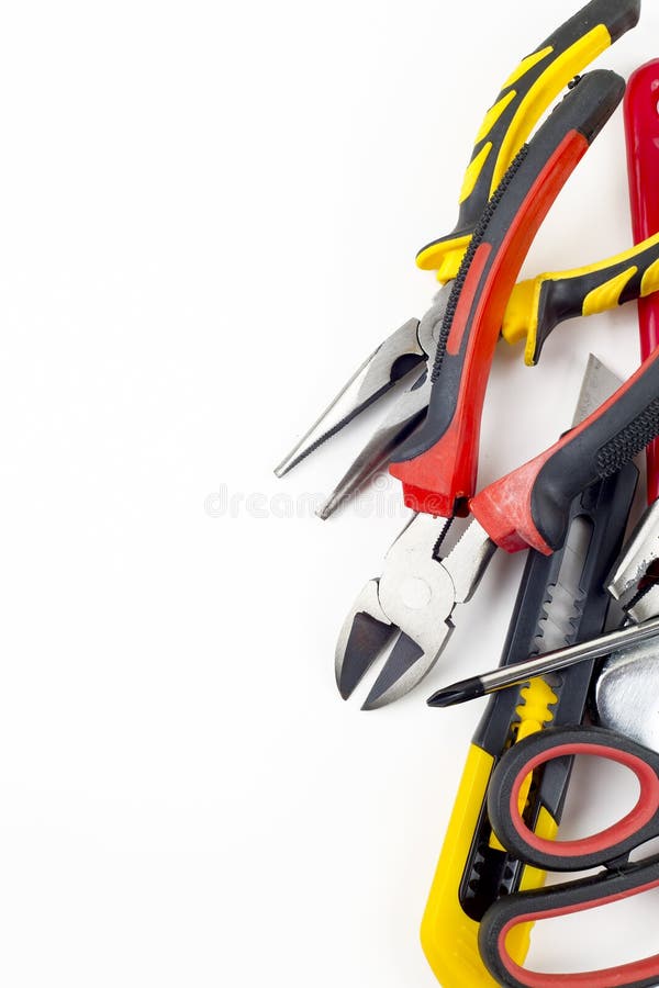 Various Type of Tools on White Background Stock Photo - Image of ...