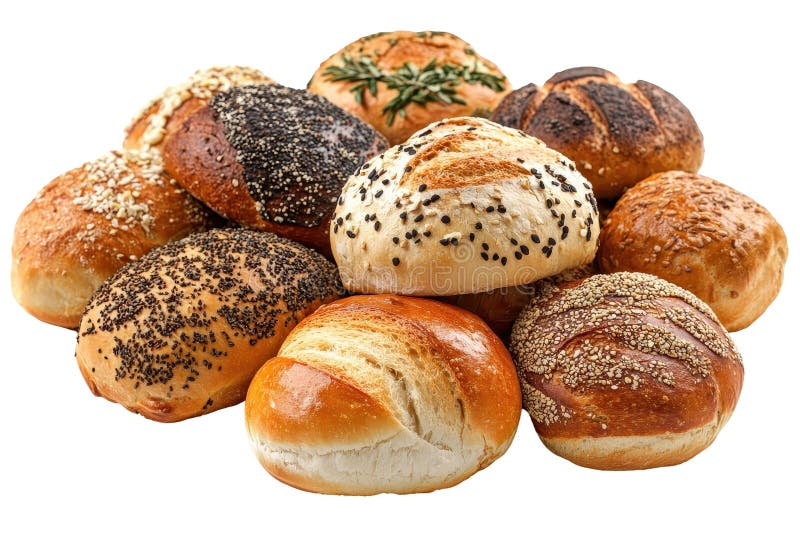 Various Types of Artisanal Bread Rolls Arranged Stock Photo - Image of ...