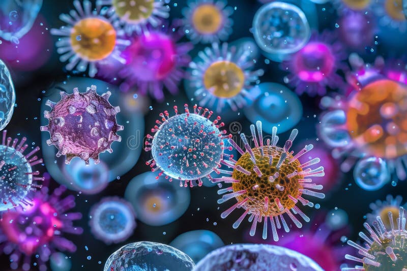 Various Types of Bacteria Under a Microscope Stock Image - Image of ...