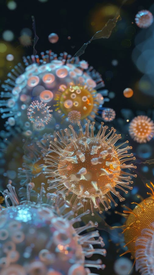 Various Types of Bacteria Under a Microscope Stock Image - Image of ...