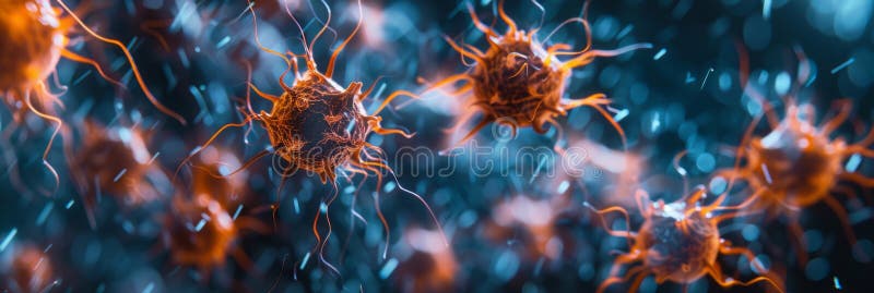 Various Types of Bacteria Under a Microscope Stock Illustration ...