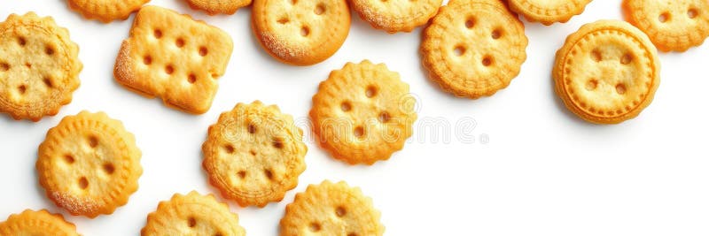 Various Types of Baked Crackers Arranged on a Bright Surface Ready for ...