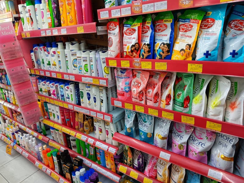 Various Types of Bath Soap on Display in Alfamart Editorial Photo ...