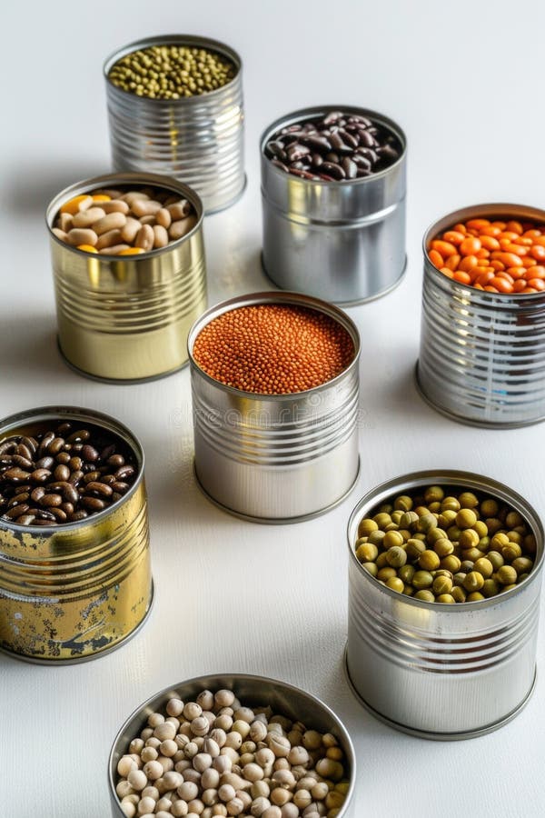 Various Types of Beans in Tin Cans, Versatile for Food and Cooking ...