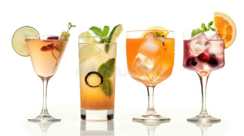 Various Types of Beverages in One Picture, Suitable for Menu Designs ...