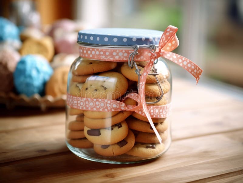Various Types of Biscuits are Kept in Transparent Glass Jars on the ...