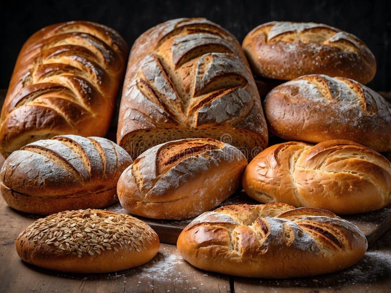 Various Types of Bread Looks Delecious Stock Illustration ...